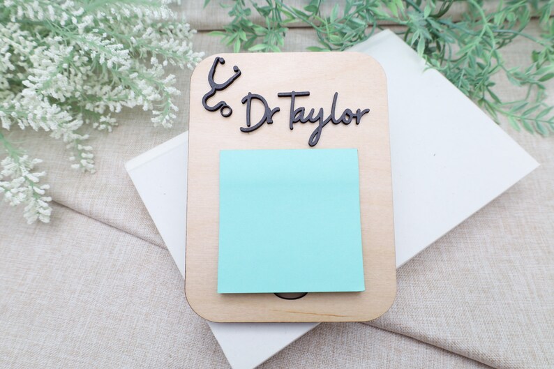 Doctor Sticky Note Holder, Doctor Gift, Personalized Sticky Note Holder ...