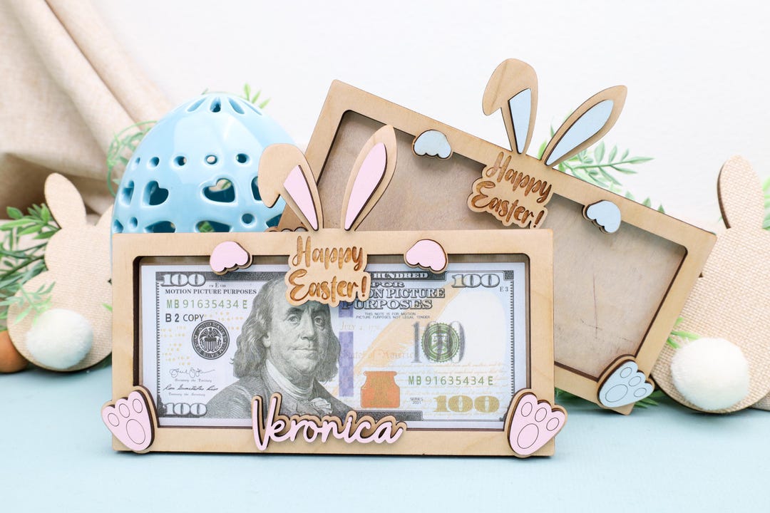 Personalized Easter Money Holder, Easter Basket Stuffers, Easter Bunny ...