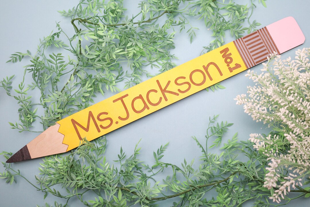 Personalized Pencil Sign, Teacher Pencil, Teacher Gift, Teacher Name ...