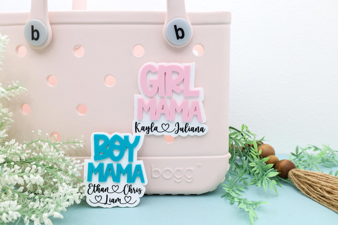 Custom Bogg Bag Tag: Acrylic Mama Bogg Charms With Kids Names - Etsy