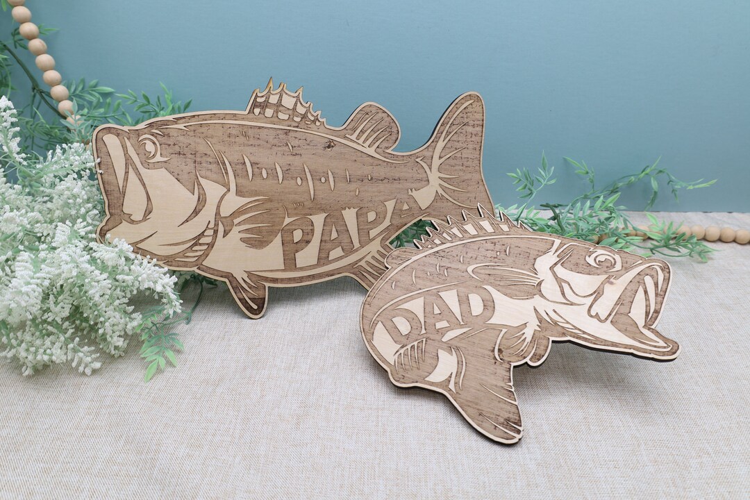Bass Father's Day Sign, Fishing Gift for Dad, Fathers Day Gift, Gift ...