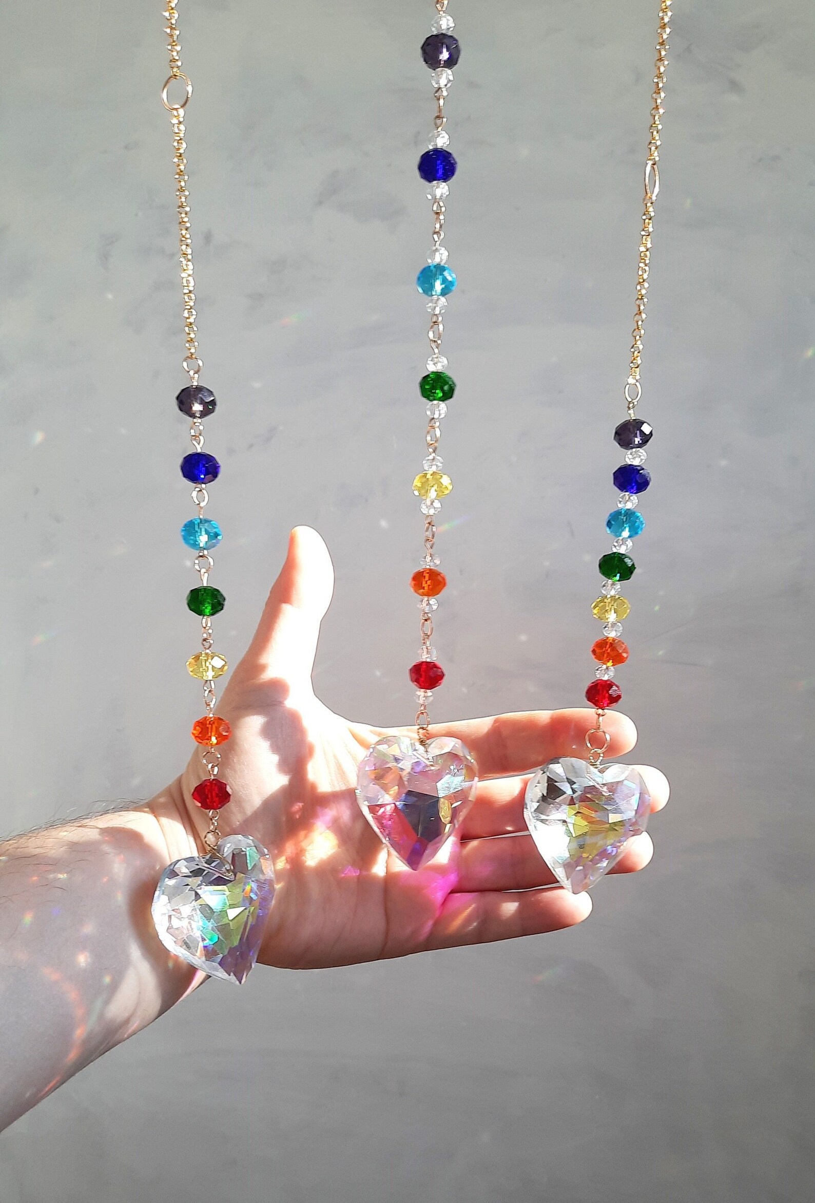 Heart Crystal Suncatcher | Rainbow Maker Window Hanging | Valentine ...