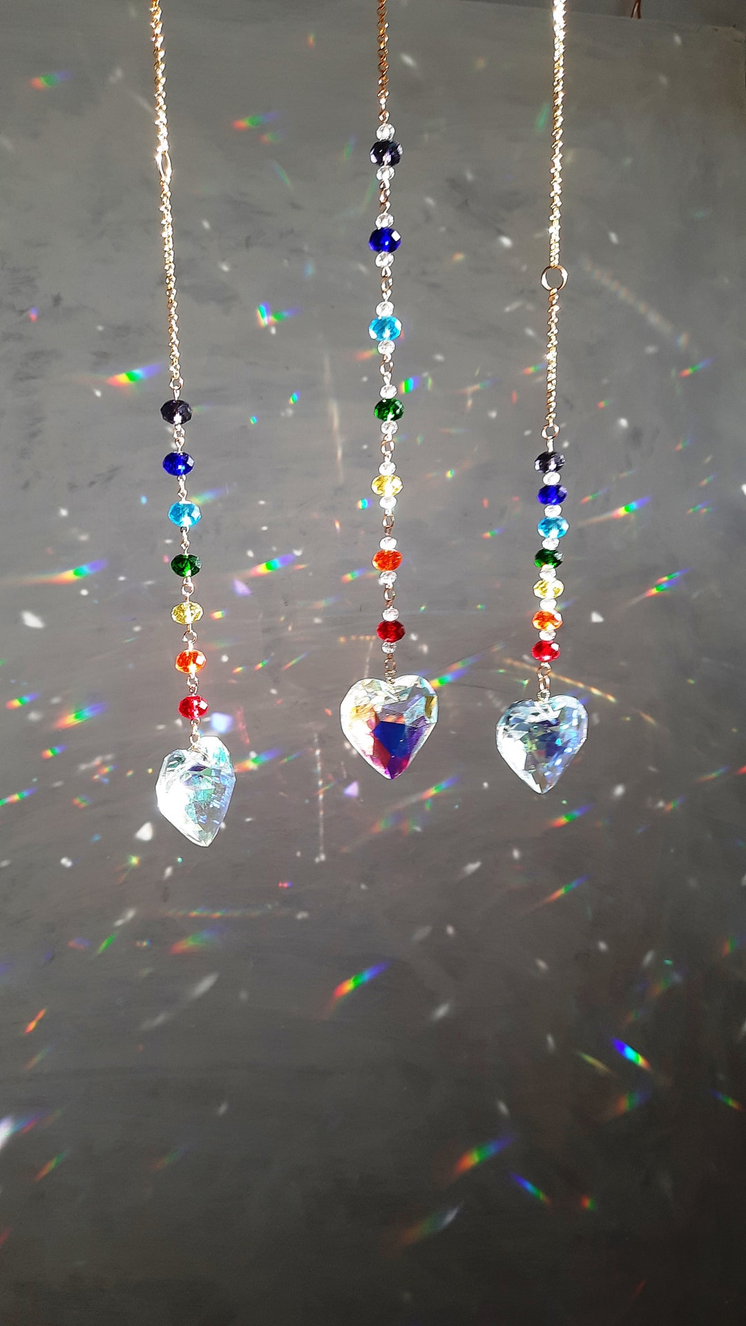 Heart Crystal Suncatcher | Rainbow Maker Window Hanging | Valentine ...