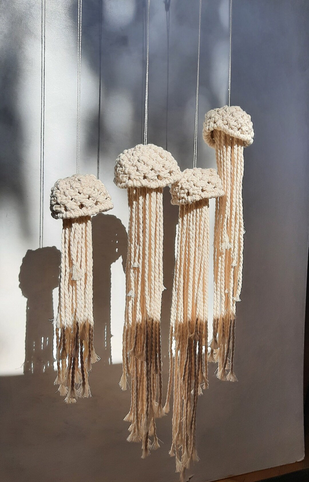 Boho Macrame Jellyfish Hanger Summer Nautical Mobile Macrame Wall ...