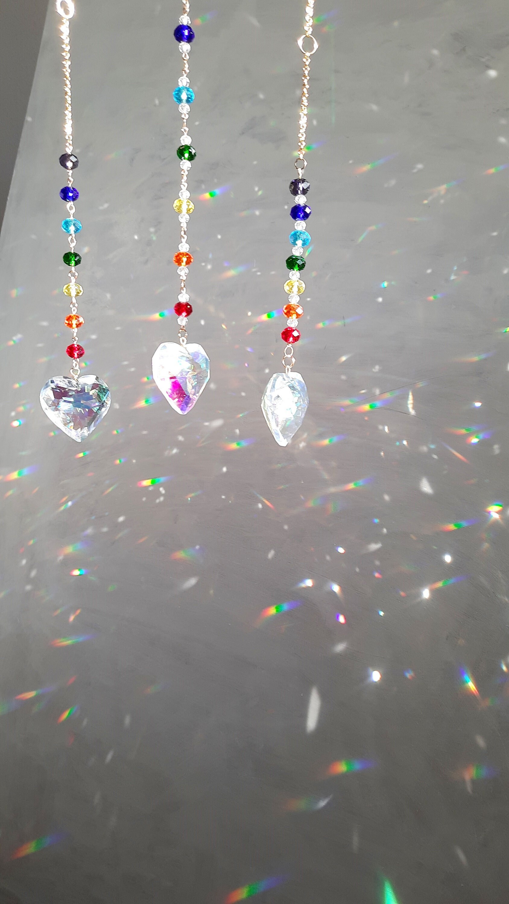 Heart Crystal Suncatcher | Rainbow Maker Window Hanging | Valentine ...