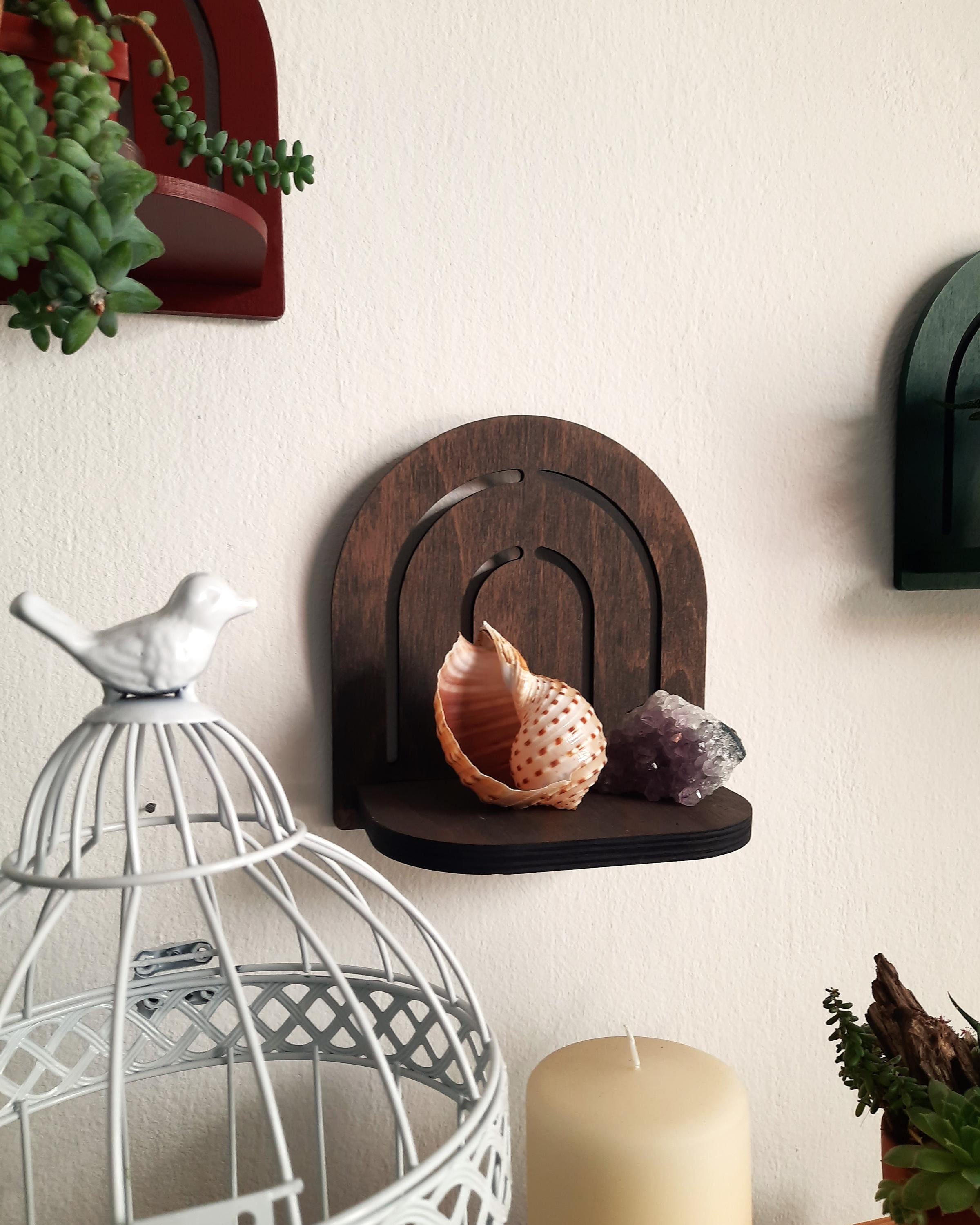 Rustic Arch Rainbow Shelf Natural Wood Brawn Small Boho Cottage Decor ...