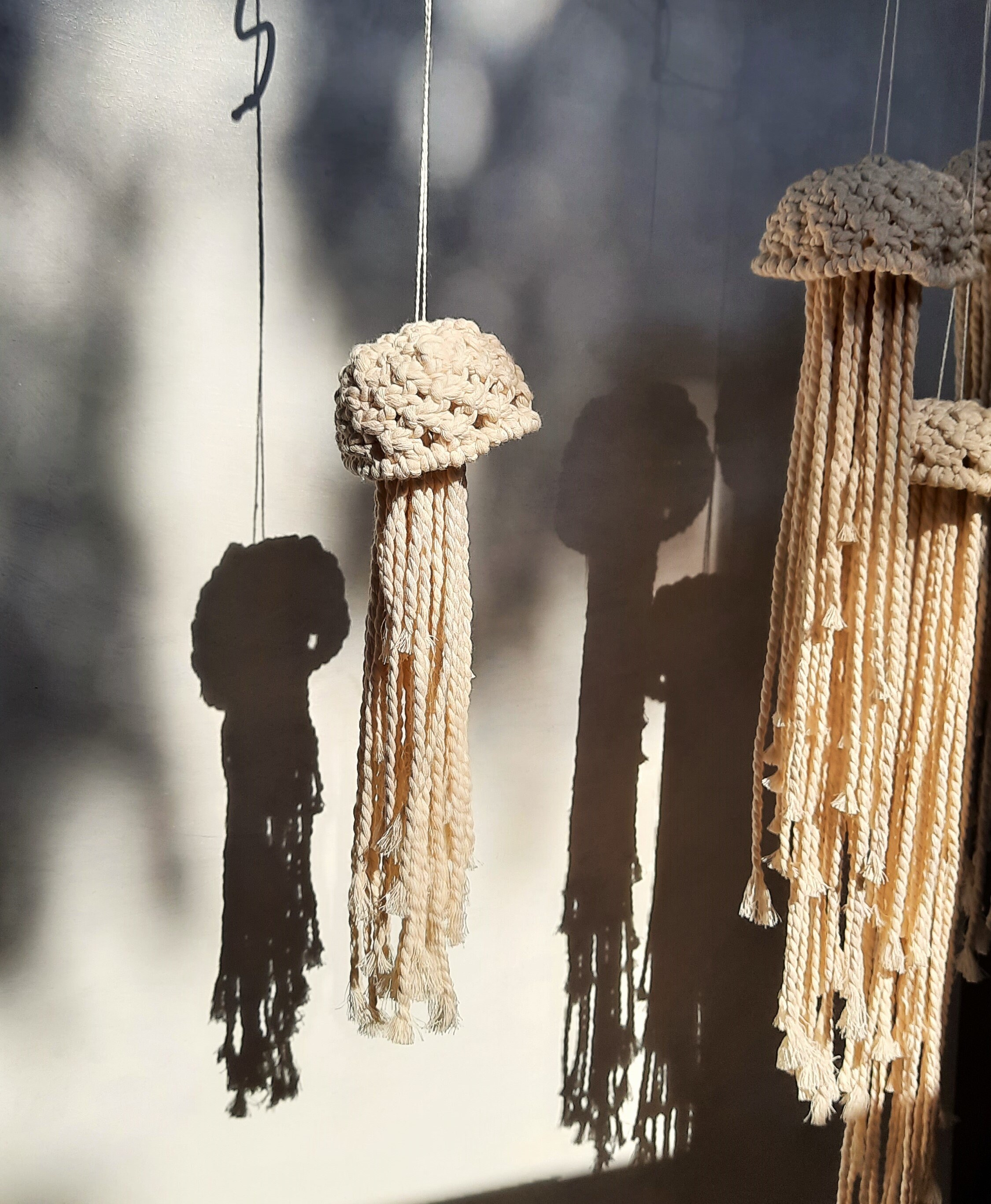 Boho Macrame Jellyfish Hanger Summer Nautical Mobile Macrame Wall ...
