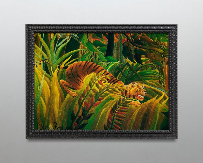 Jungle Tropical Poster Painting Henri Rousseau Tiger in a - Etsy