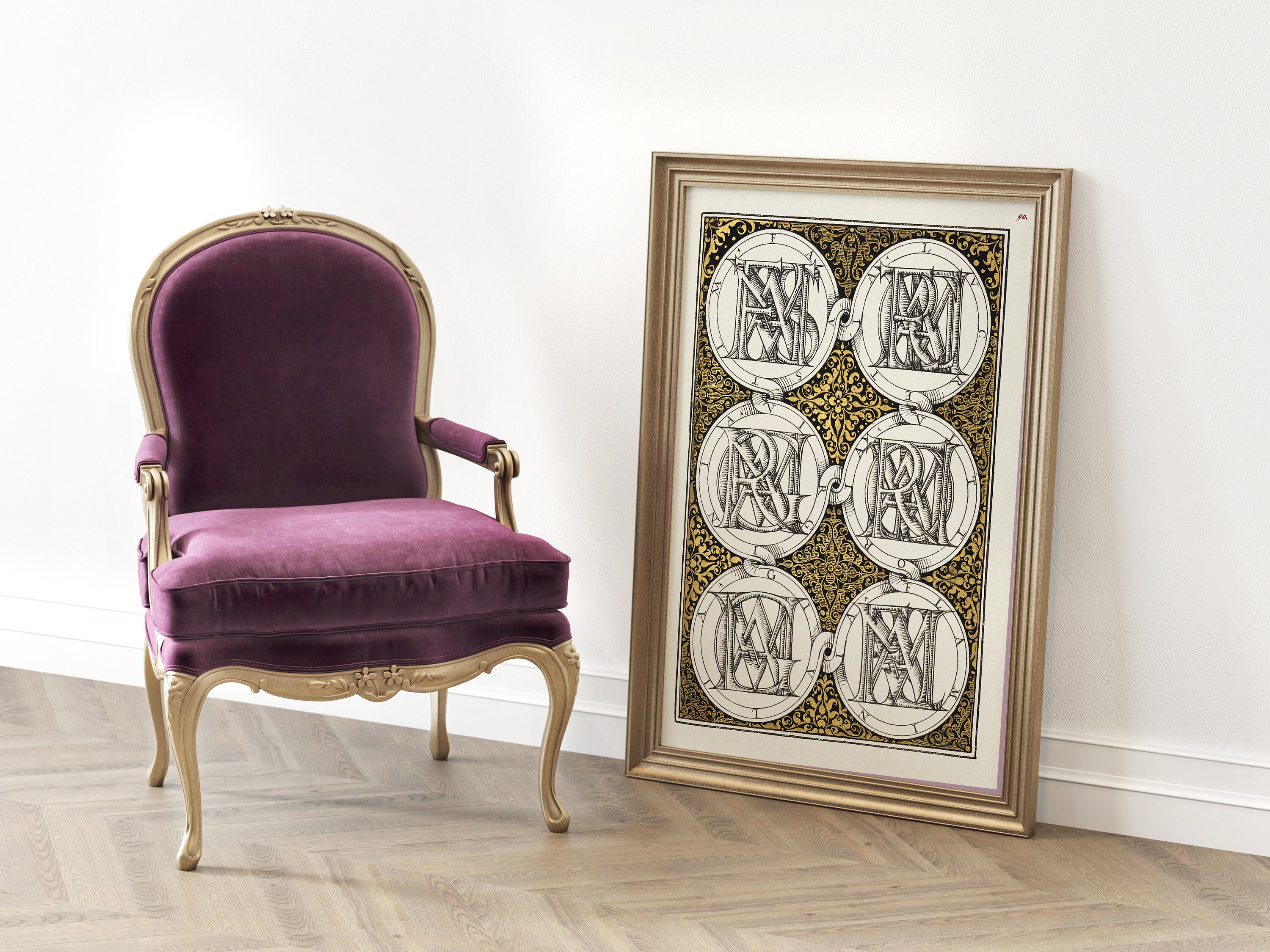 Medieval Print Calligraphy Poster Vintage Poster Botanical - Etsy