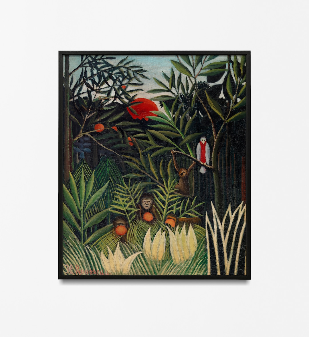 Henri Rousseau Monkeys and Parrot in Virgin Forest, Jungle Print ...
