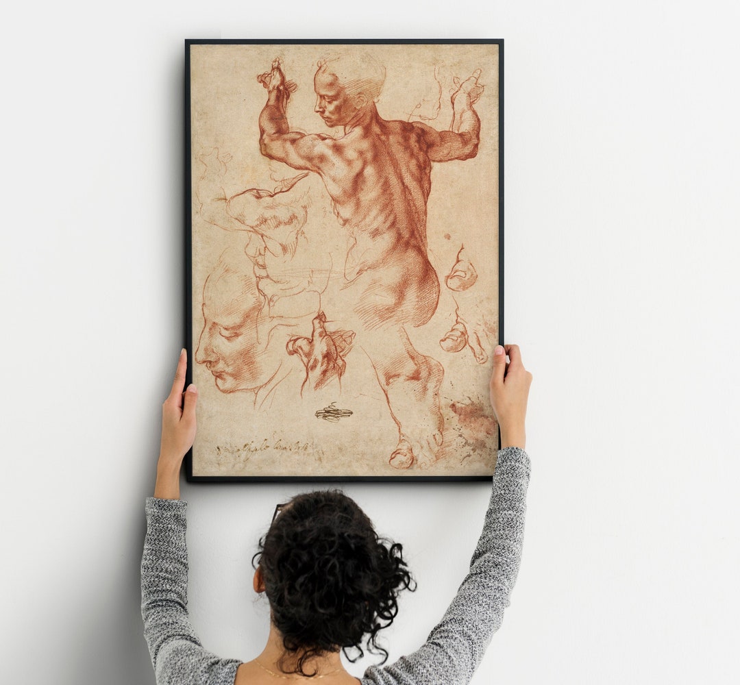 Anatomy Poster, Illustration Poster, Michelangelo Prints, Rennaisance ...
