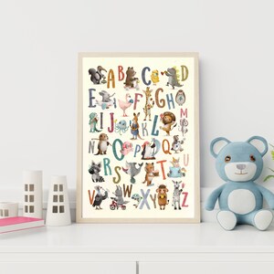 Animal Alphabet Print, Abc Wall Art, Nursery Print, Nursery Wall Art ...