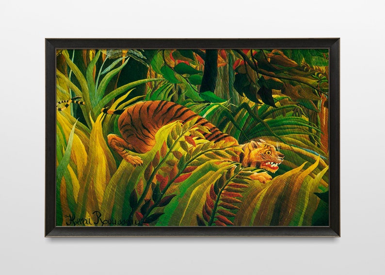 Jungle Tropical Poster Painting Henri Rousseau Tiger in a - Etsy