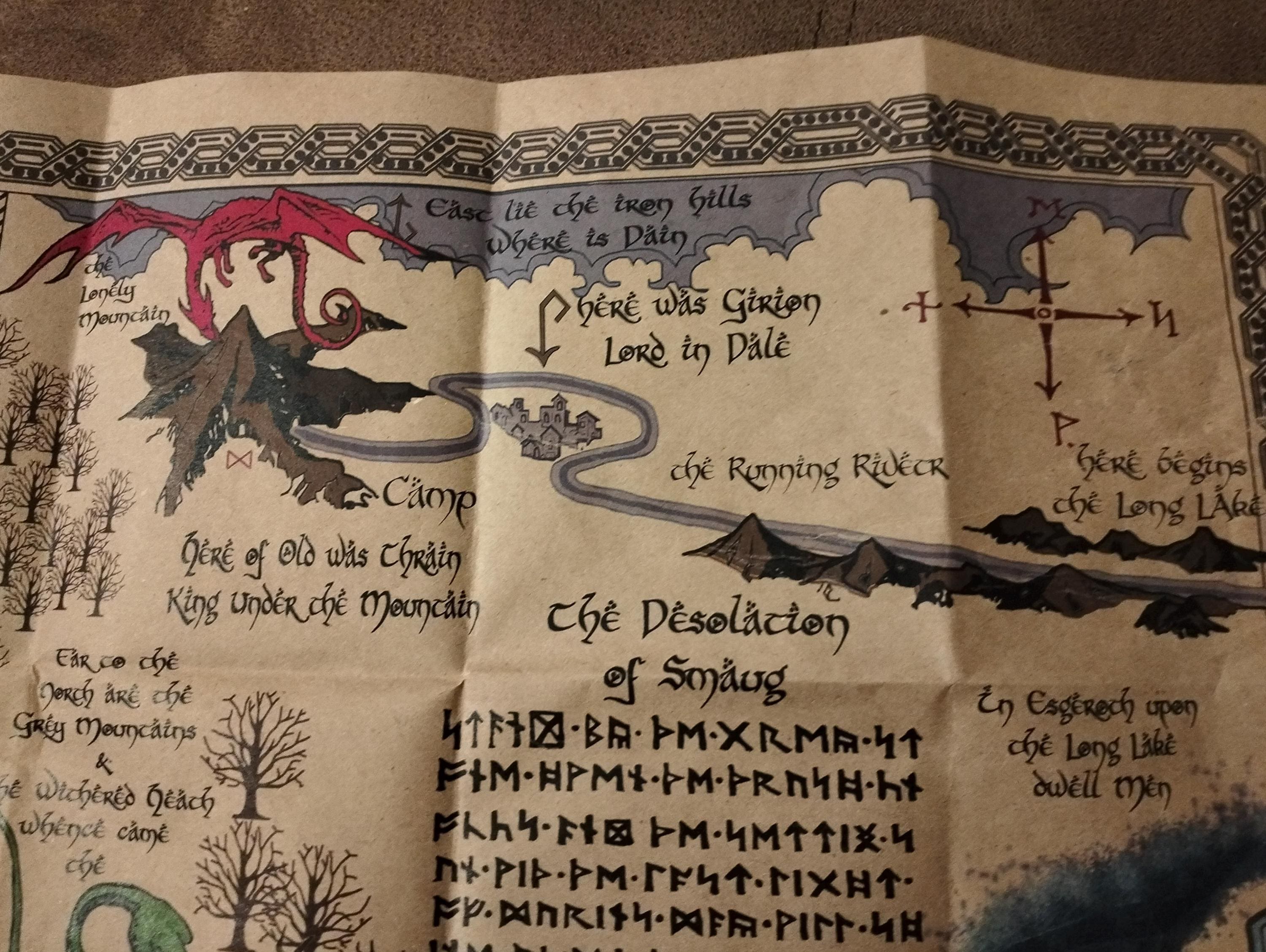 The Hobbit/thrors Map of Erebor, Thrain Elrond, Thorins Lonely Mountain ...