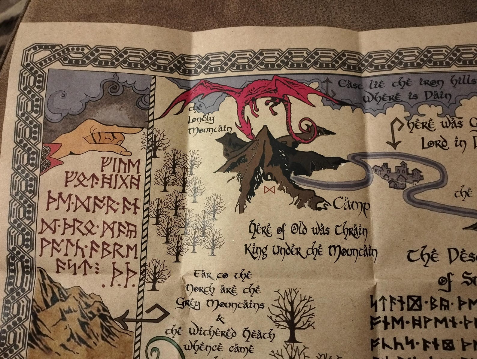 The Hobbit/thrors Map of Erebor, Thrain Elrond, Thorins Lonely Mountain ...