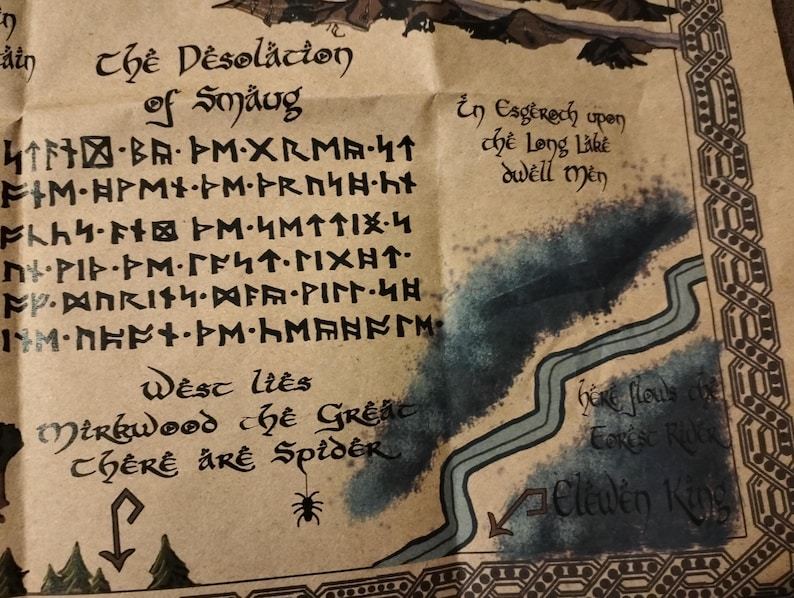 The Hobbit/thrors Map of Erebor, Thrain Elrond, Thorins Lonely Mountain ...