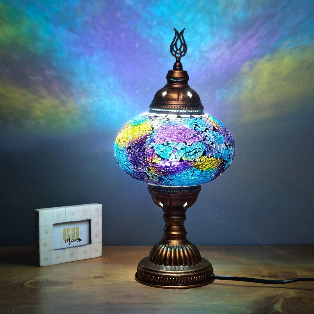 Grmoonde Turkish Table Lamp, Mosaic Moroccan Desk Lamp, Authentic Table ...