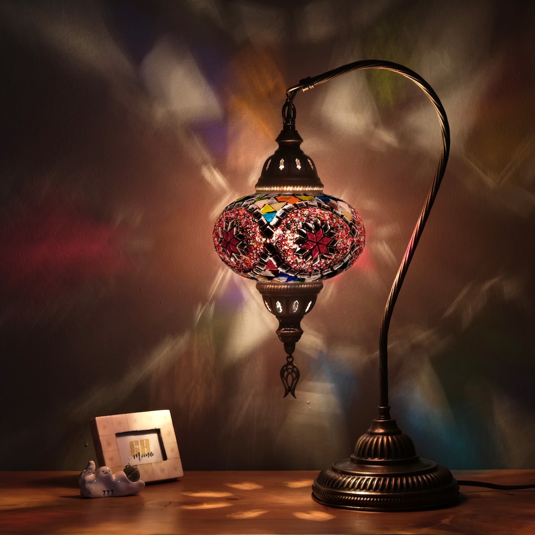 10 Variations Mosaic Lamp, Moroccan Desk Lamp, Authentic Table Lighting ...