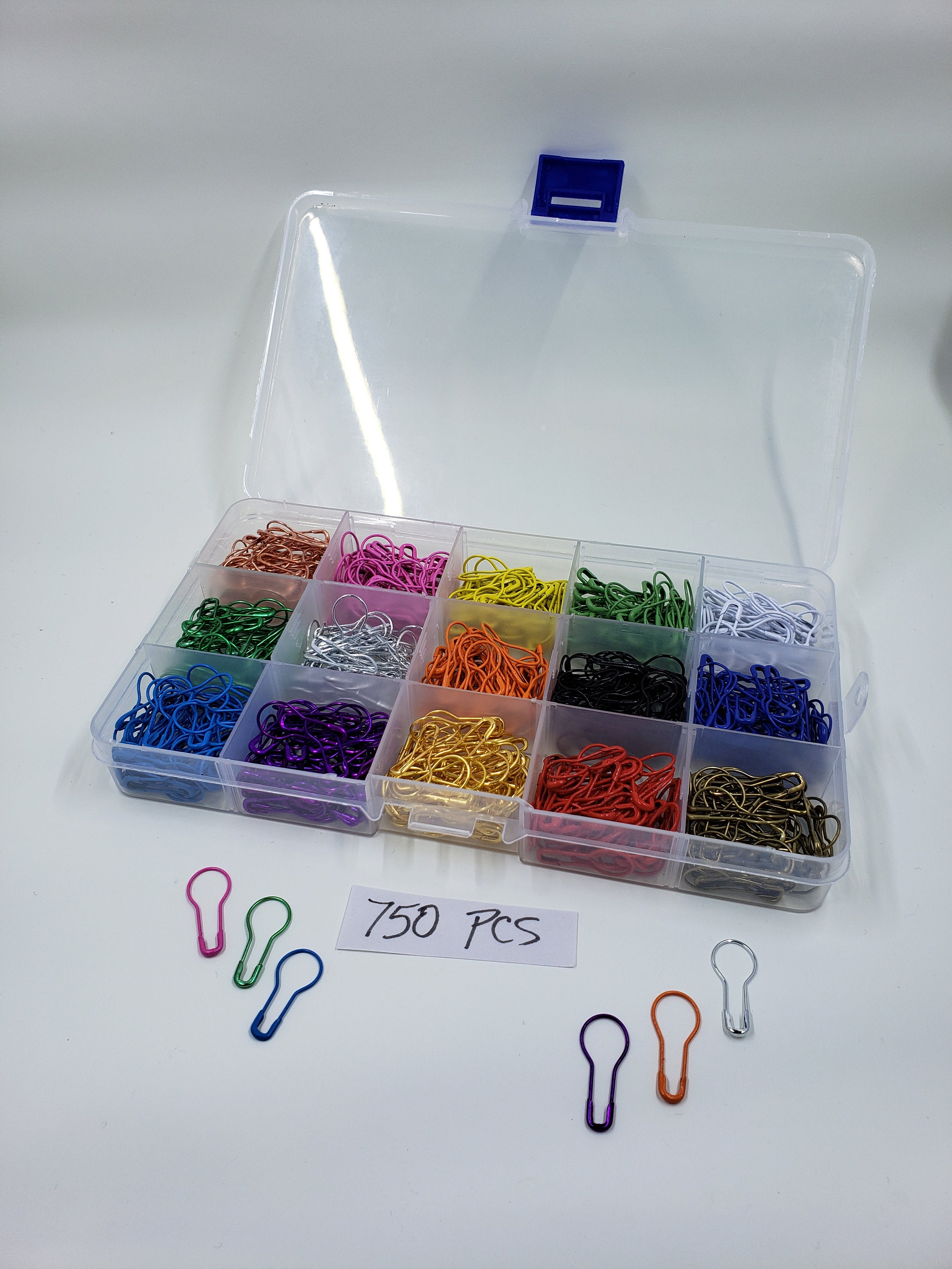 Metal Bulb Safety Pins Stitch Markers With Storage Box - Etsy