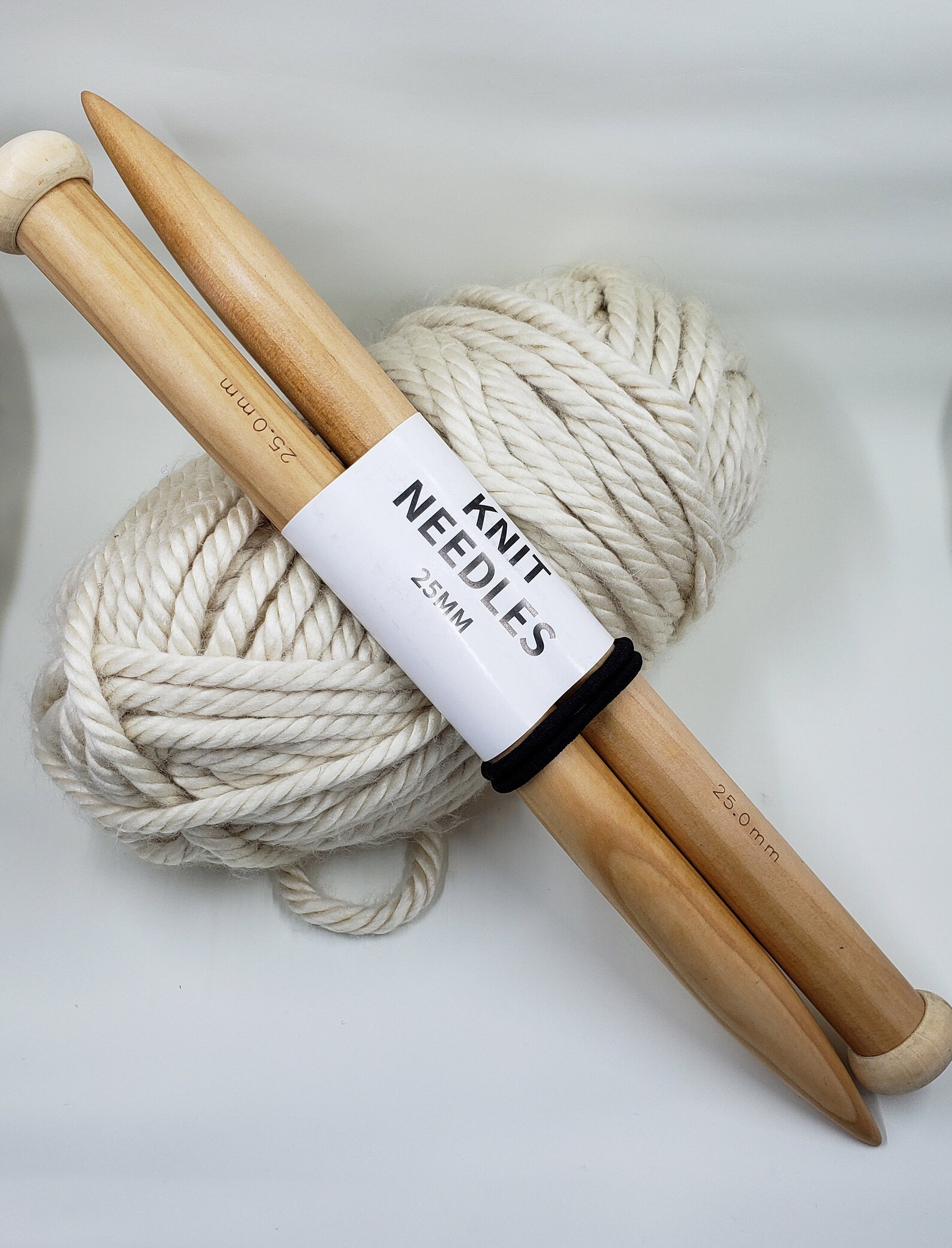 Jumbo Straight Wooden Knitting Needles 25 & 20mm | Etsy