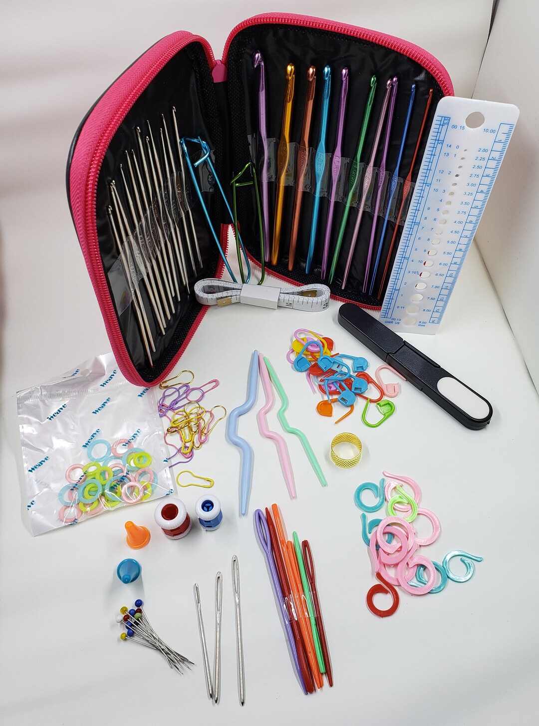 100pcs Aluminum Crochet Kit With Sewing Kit Tools - Etsy
