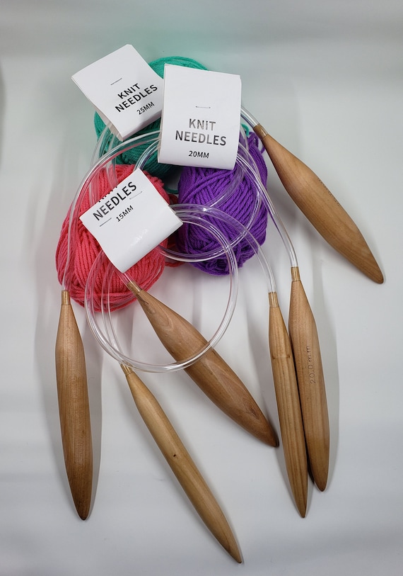 Plastic Tube Jumbo Wooden Circular Knitting Needles Various - Etsy