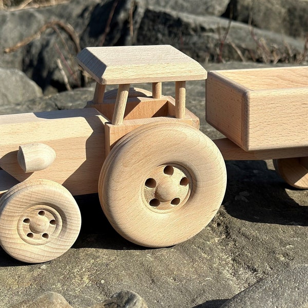 Wooden Toy Tractor - Etsy