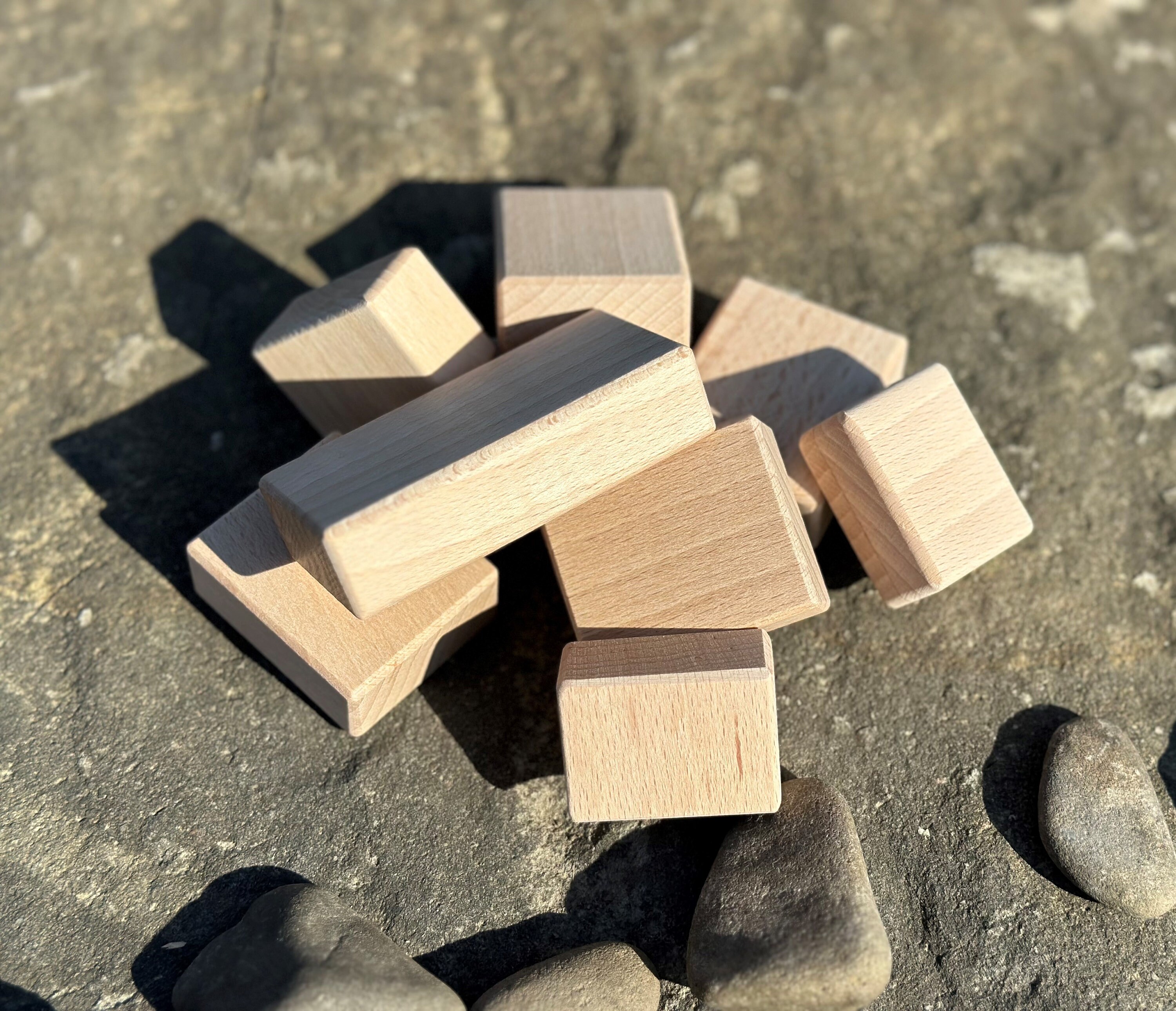 Wooden Blocks Wooden Toys Montessori Handmade Blocks Set Wood Cubes ...