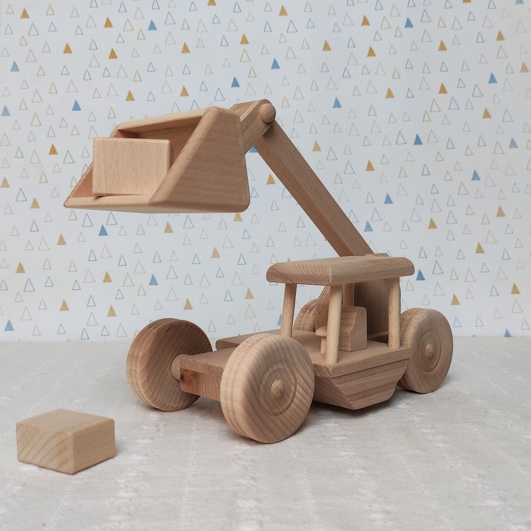 Digger Wooden Toys Excavator Truck Handmade Eco Natural Gift for Kids ...