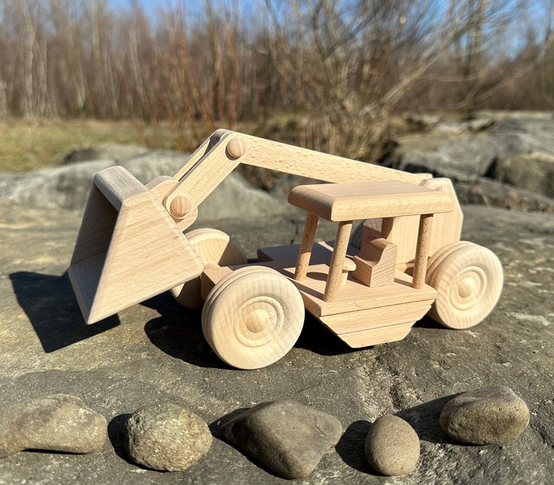 Digger Wooden Toys Excavator Truck Handmade Eco Natural Gift - Etsy