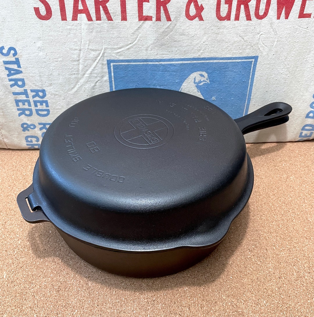 Griswold 80 Cast Iron Double Skillet Set - Etsy