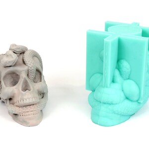 Human Skull Mold With Snakes- Occult Mold, Goth Crafts, Skull Candle ...