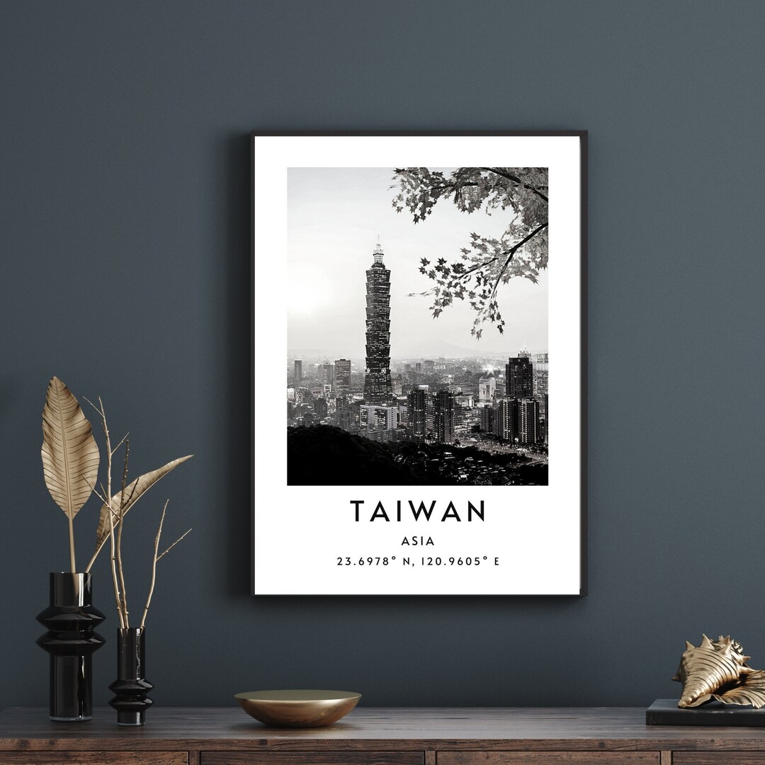 Taiwan Wall Art, Minimalist Printable Wall Art, Taiwan Print, Taiwan ...