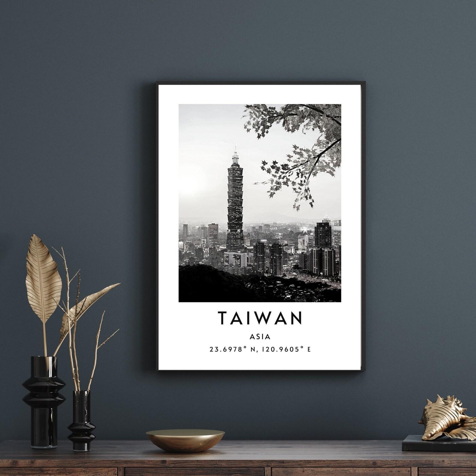 Taiwan Wall Art, Minimalist Printable Wall Art, Taiwan Print, Taiwan ...