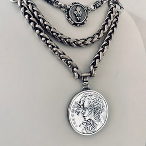 Medallion Necklace , Coin Collar Necklace , Gold Statement Necklace ...