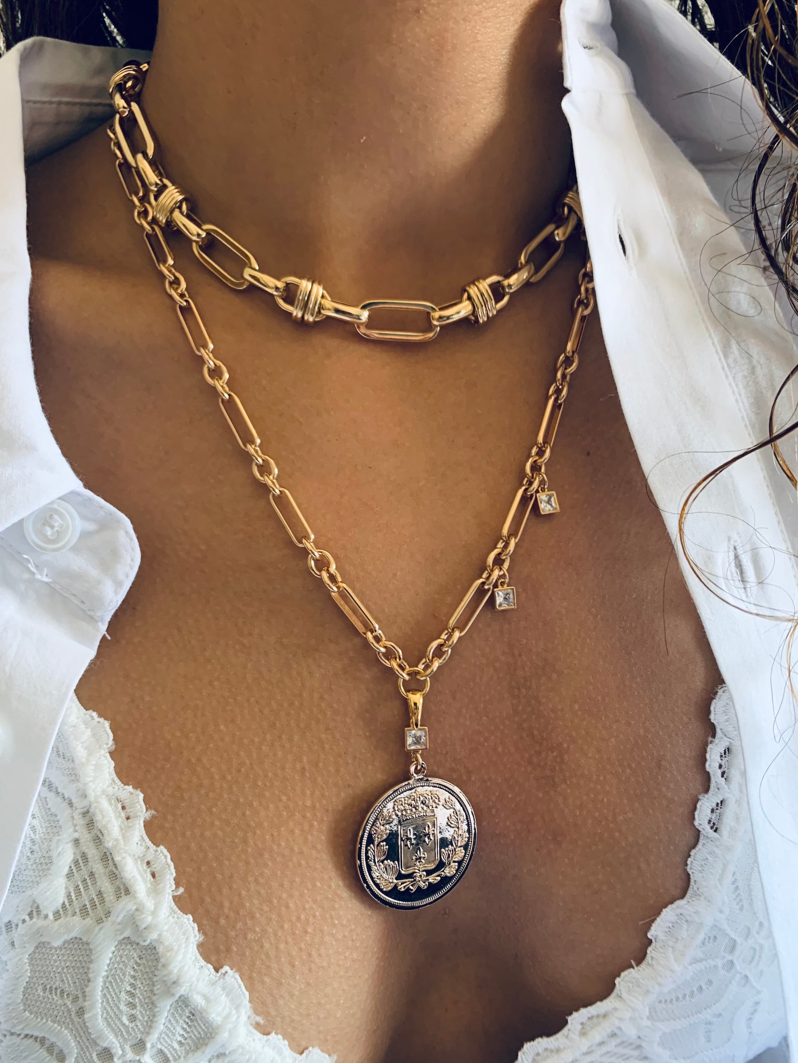 Big gold coin necklace. gold coin. gold necklace for women | Etsy