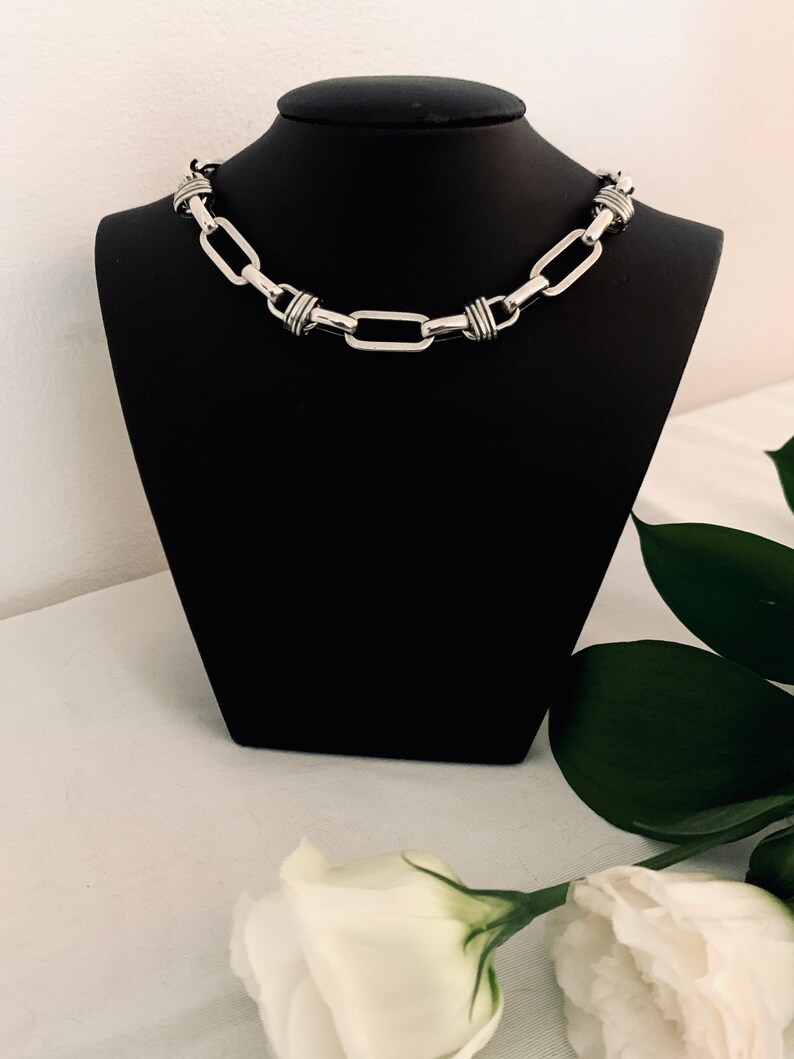 Silver Chunky Necklace Silver Choker Vintage Silver Jewelry - Etsy