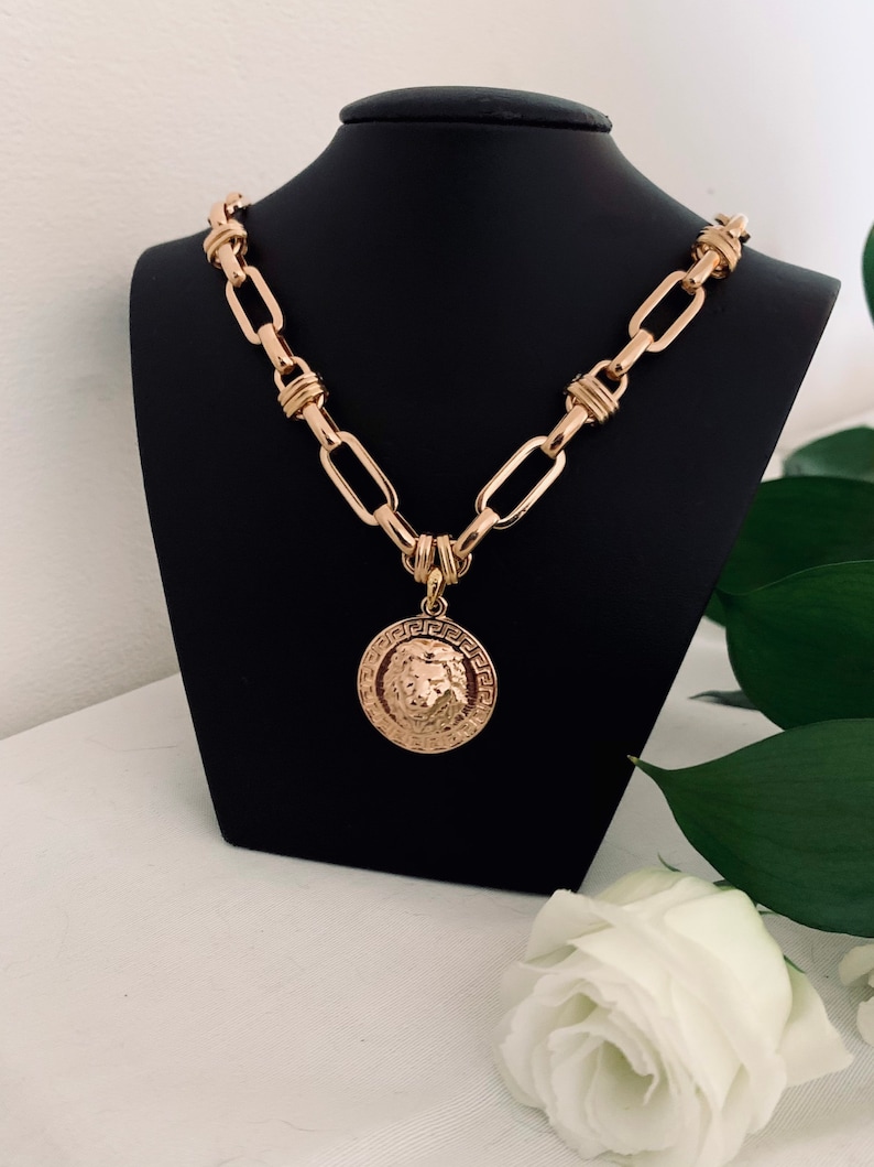 Women Lion Necklace Statement Necklace Chunky Link Chain - Etsy