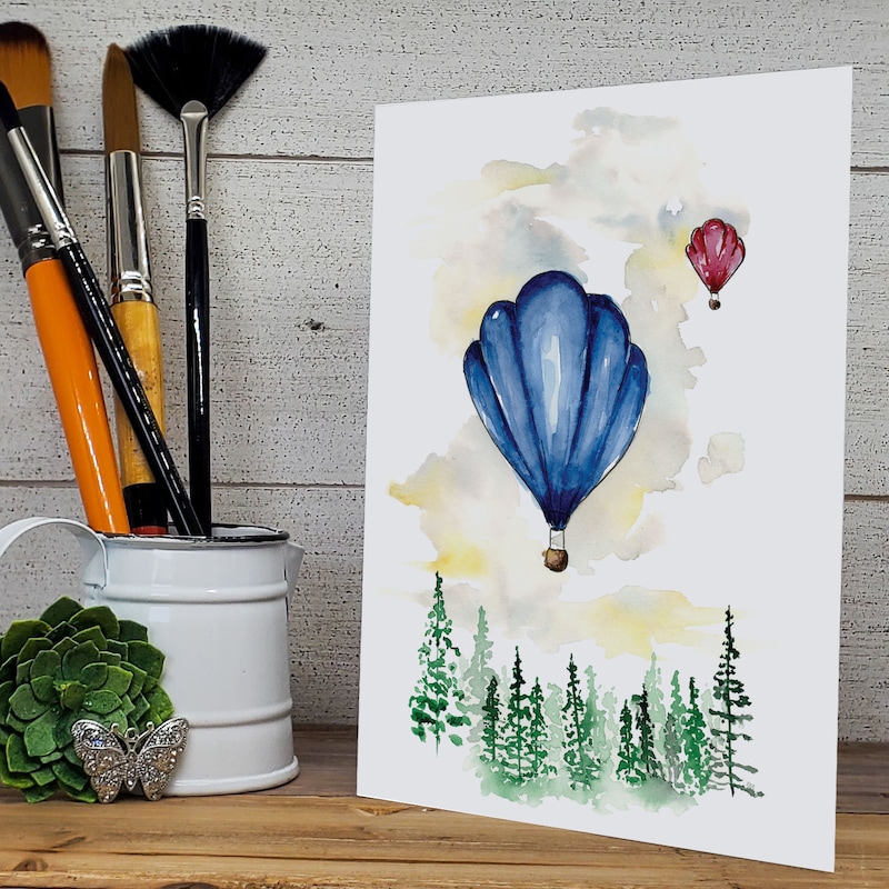 Hot Air Balloon Card - Etsy