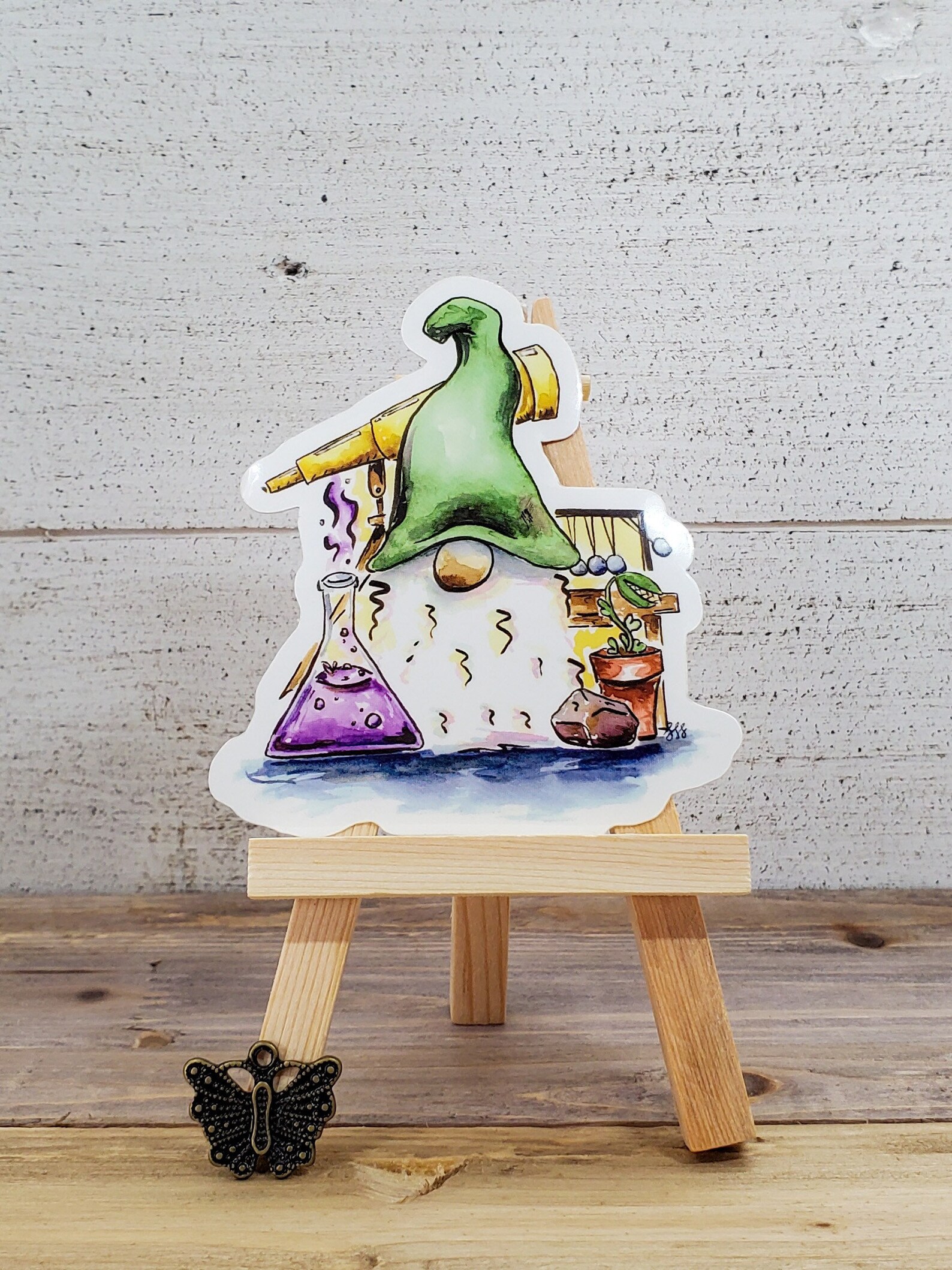 Science Teacher Gnome Vinyl Sticker School Scientist Educator Die Cut ...