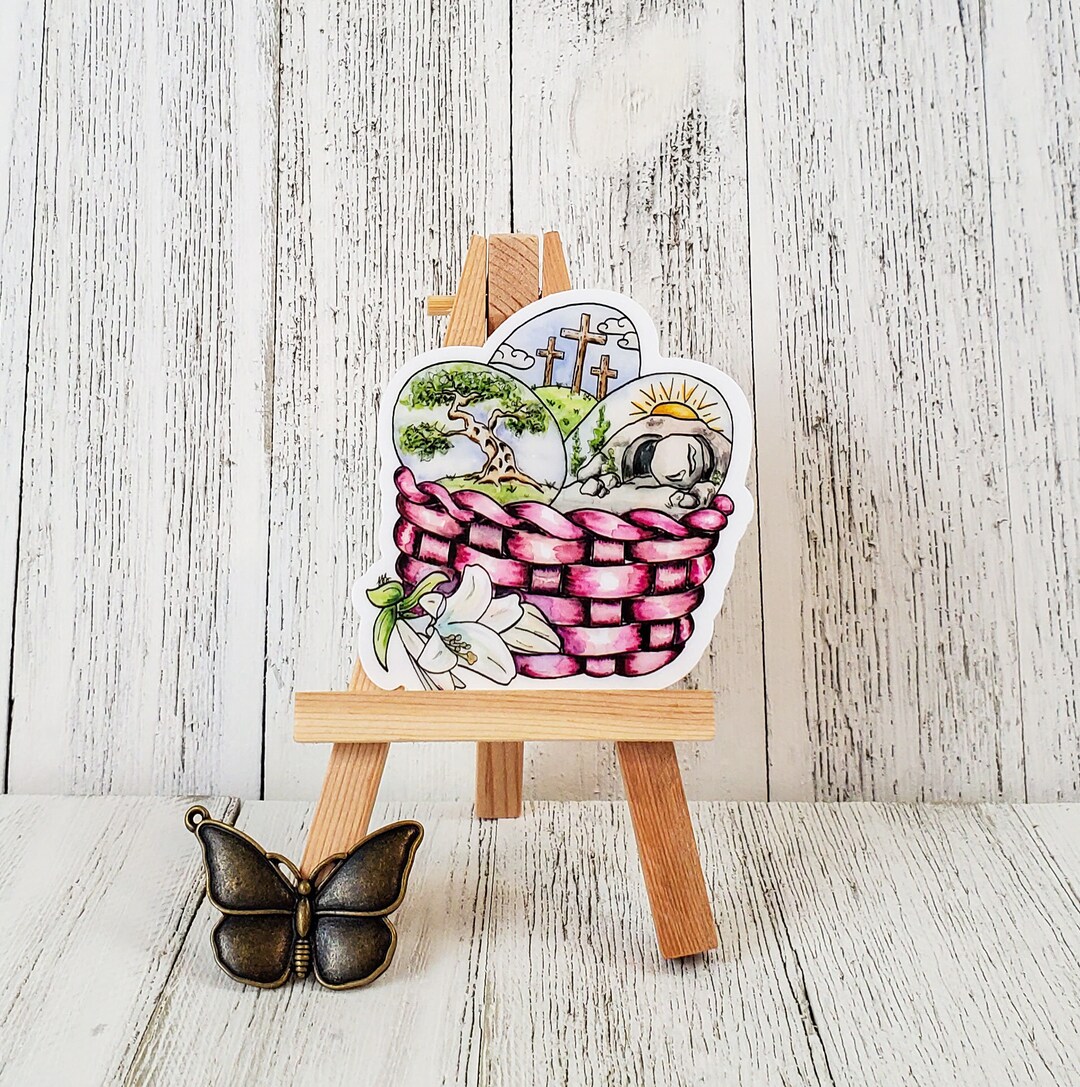 Atonement Easter Basket Vinyl Sticker | Christ Centered Easter Die Cut ...