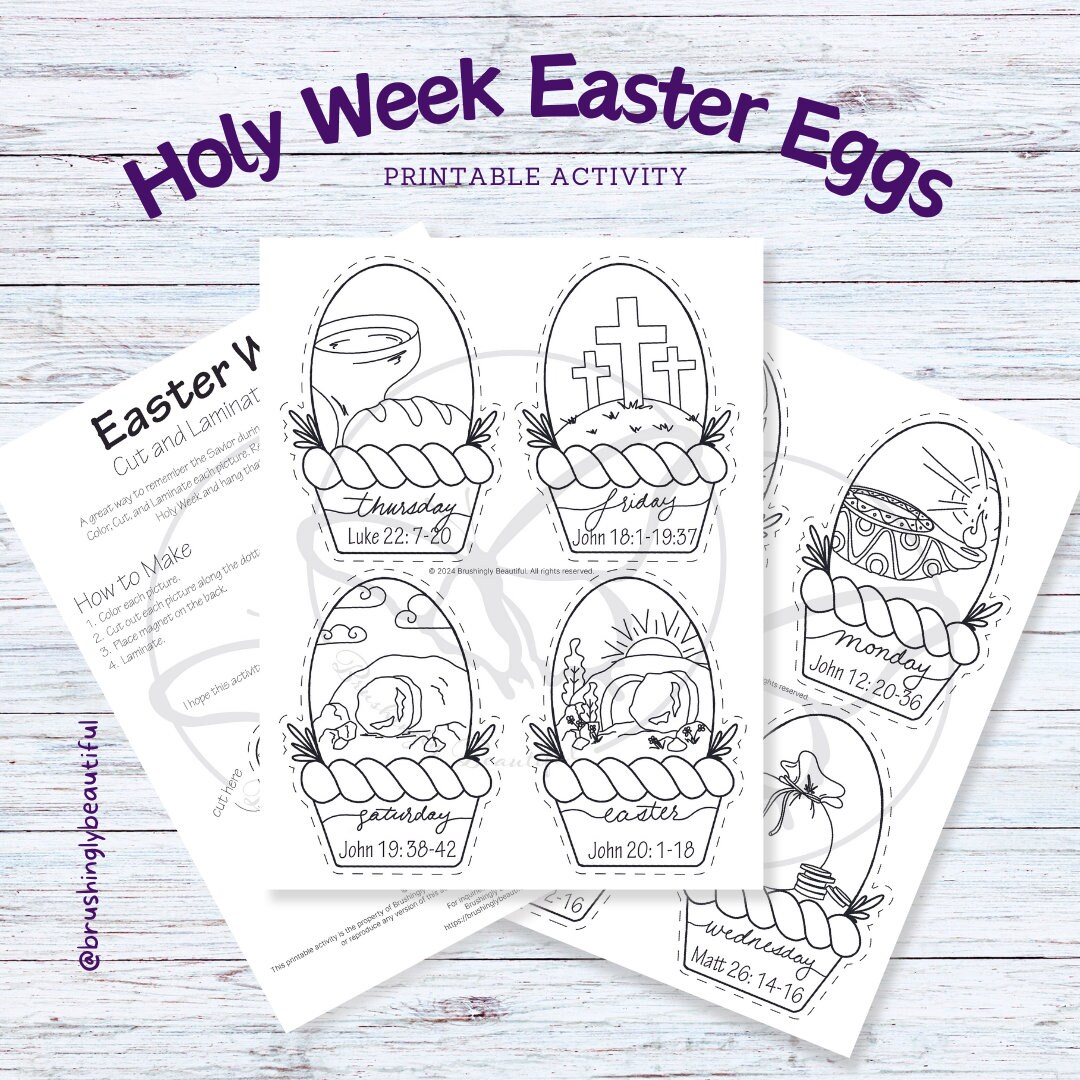 Printable Activity: Holy Week Easter Egg Printable Family-friendly ...