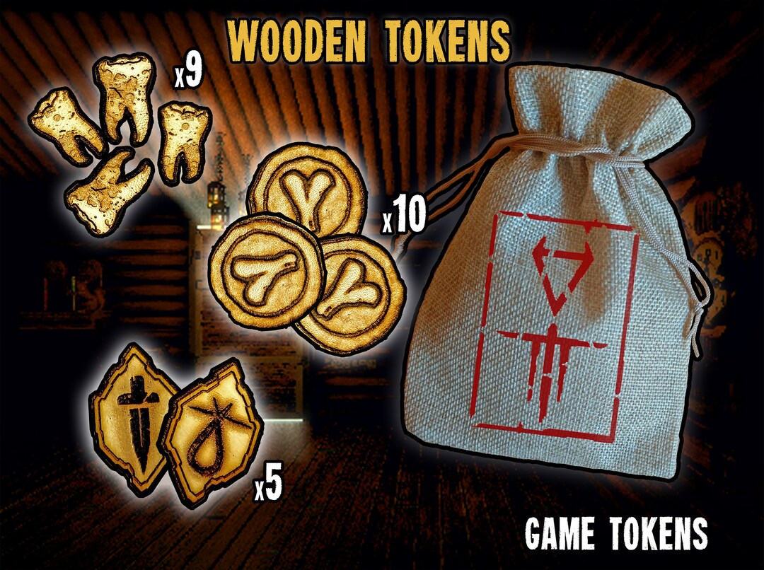 WOODEN Bone Tokens, Teeth Tokens, & Sacrifice Trackers - Etsy
