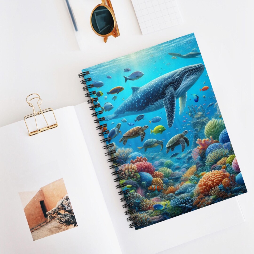 Spiral Notebook Life Under the Sea, Ocean Journal, Marine Life Diary ...