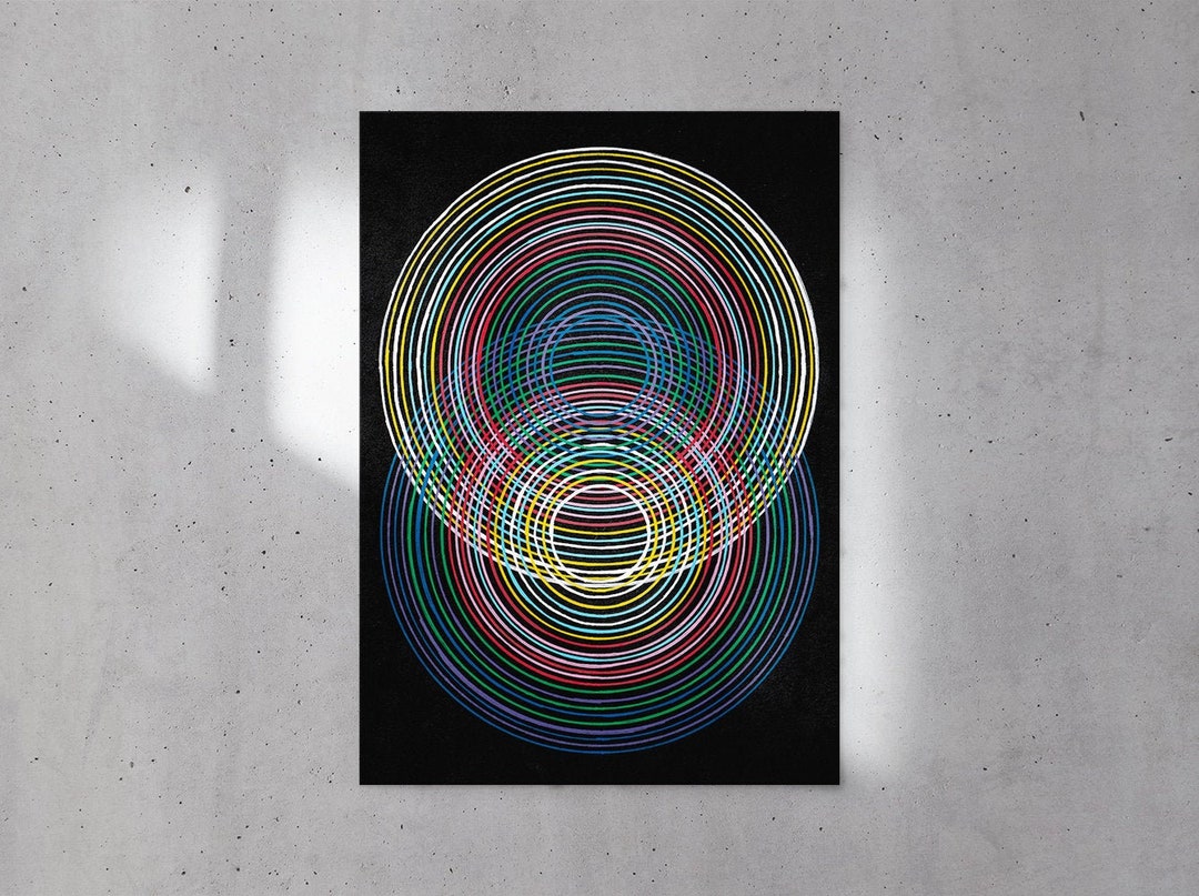 Solar Systems Poster A4 Print Wall Decoration Geometric Art Op Art ...