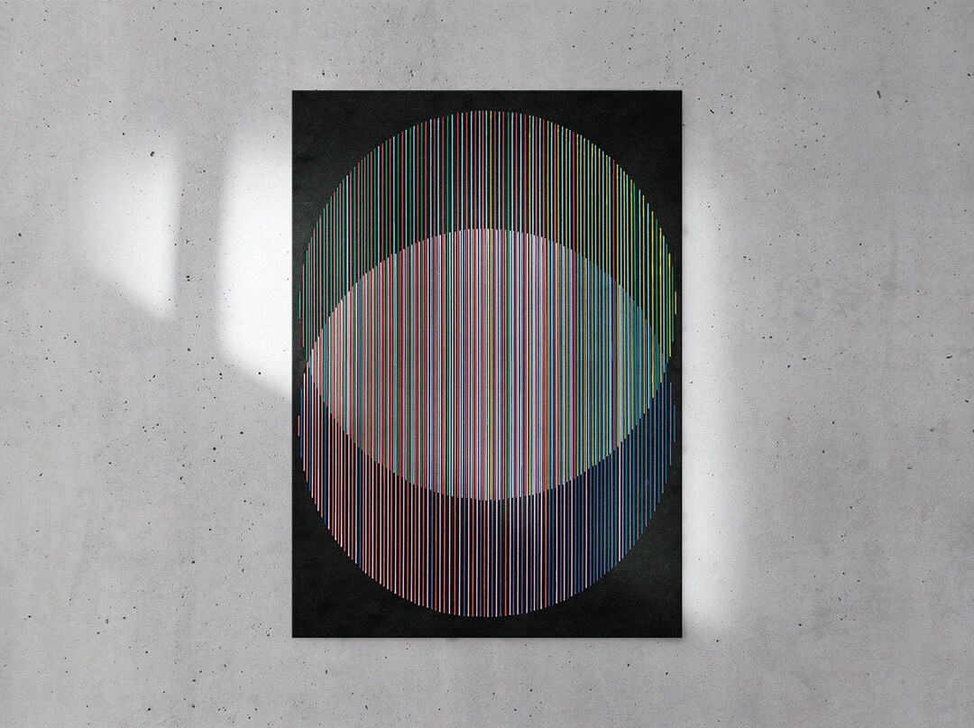 Magnetic Field Poster A4 Print Wall Decoration Geometric Art Opart ...