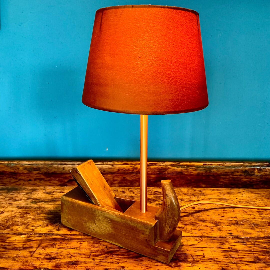 Wood Carpenter's Plane Lamp With Lampshade - Etsy