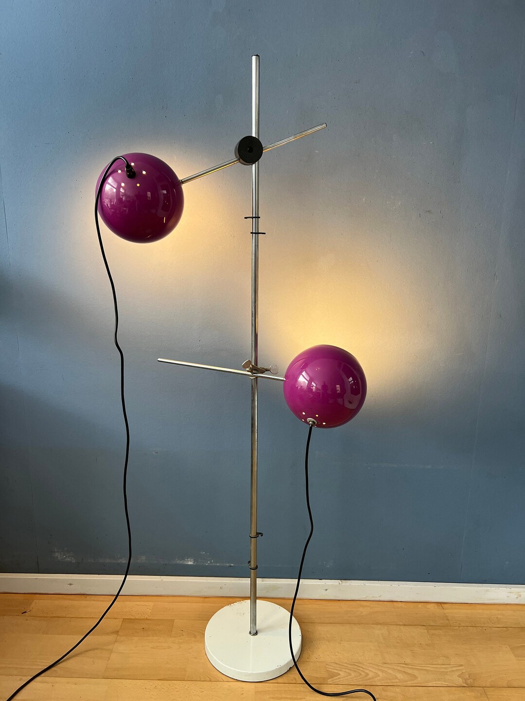 Purple Mid Century Swivel Arm Eyeball Floor Lamp - Etsy