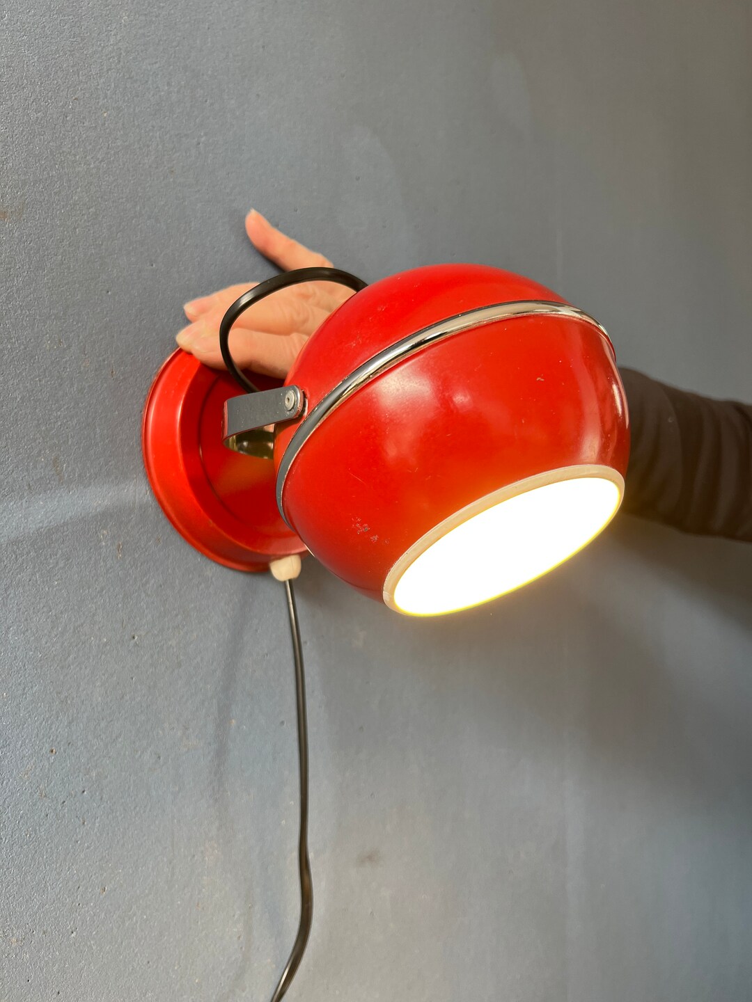 Red Mid Century Space Age Eyeball Wall Lamp - Etsy
