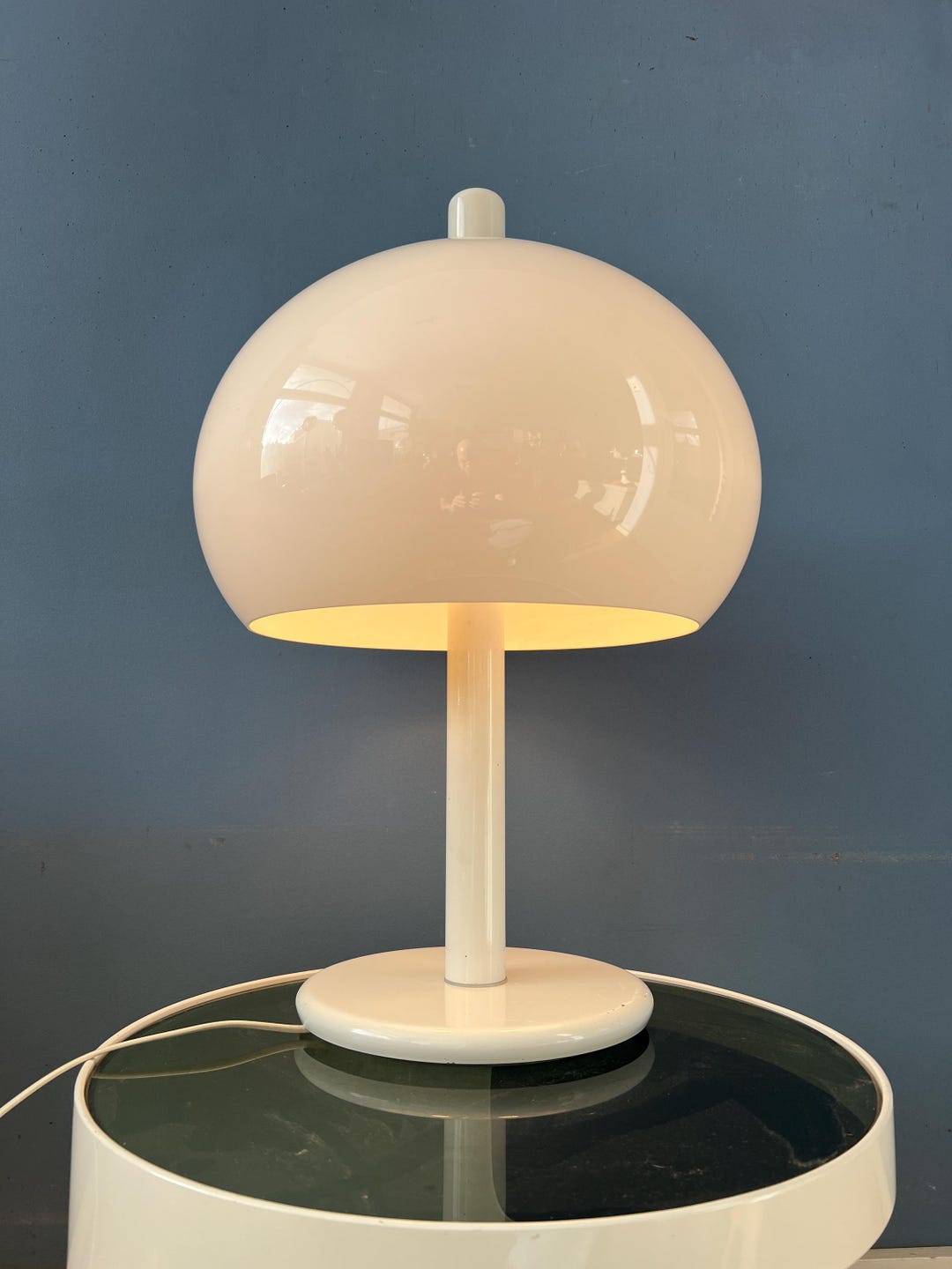 White Vintage Dijkstra Space Age Mushroom Table Lamp - Etsy